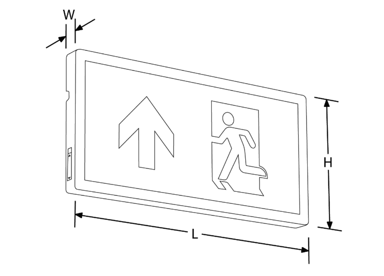Aurora EN-EMSLST 3W LED Self Test Wall Emergency Exit Sign