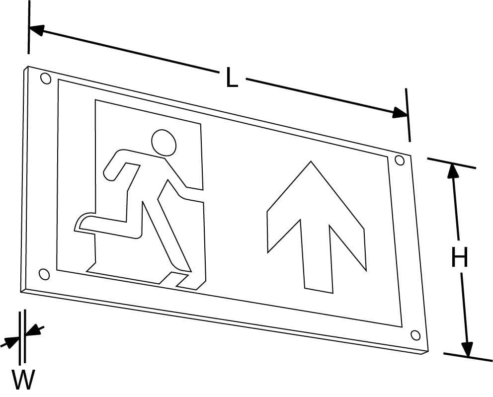 Aurora EN-LG2U 2xUp Emergency PVC Exit Legends for EN-EMLED2122 & 24