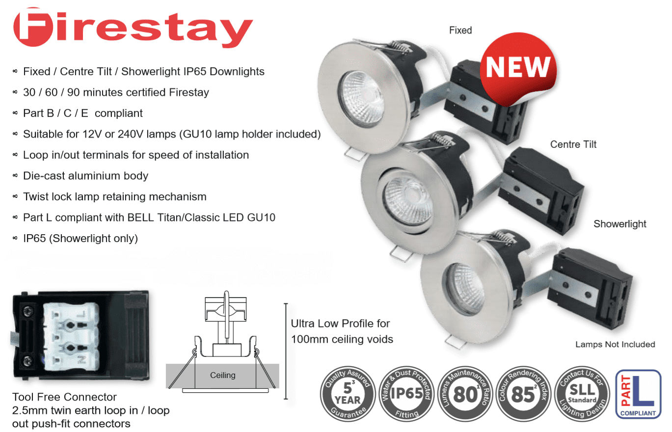 Bell Lighting 10650 Fire Rated MV/LV Showerlight White