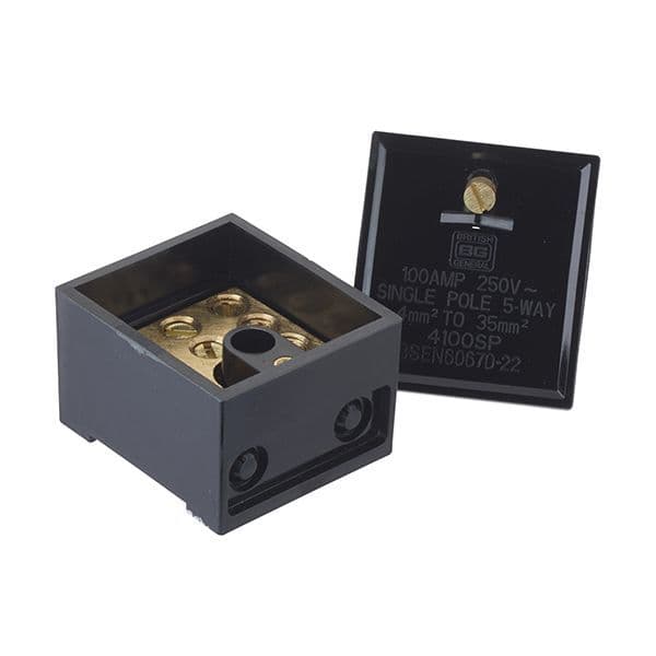 BG Electrical 4100SP 3 Way Single Pole Connector Block 100A