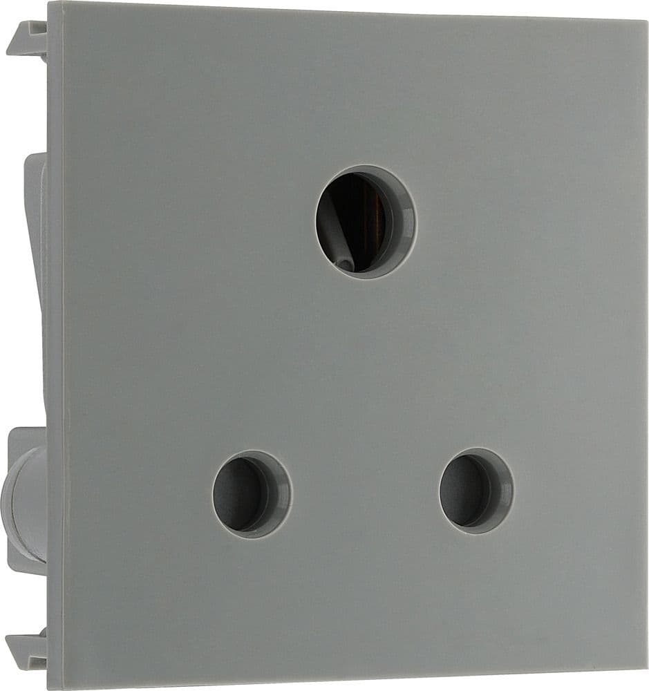 BG Electrical EM5ASG Euro Module 5a Round Pin Unswitched Socket Power ...
