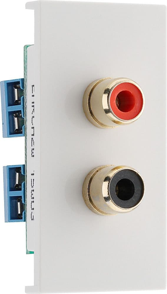 BG Electrical EMRCA2W Euro Module RCA X 2 Outlet White