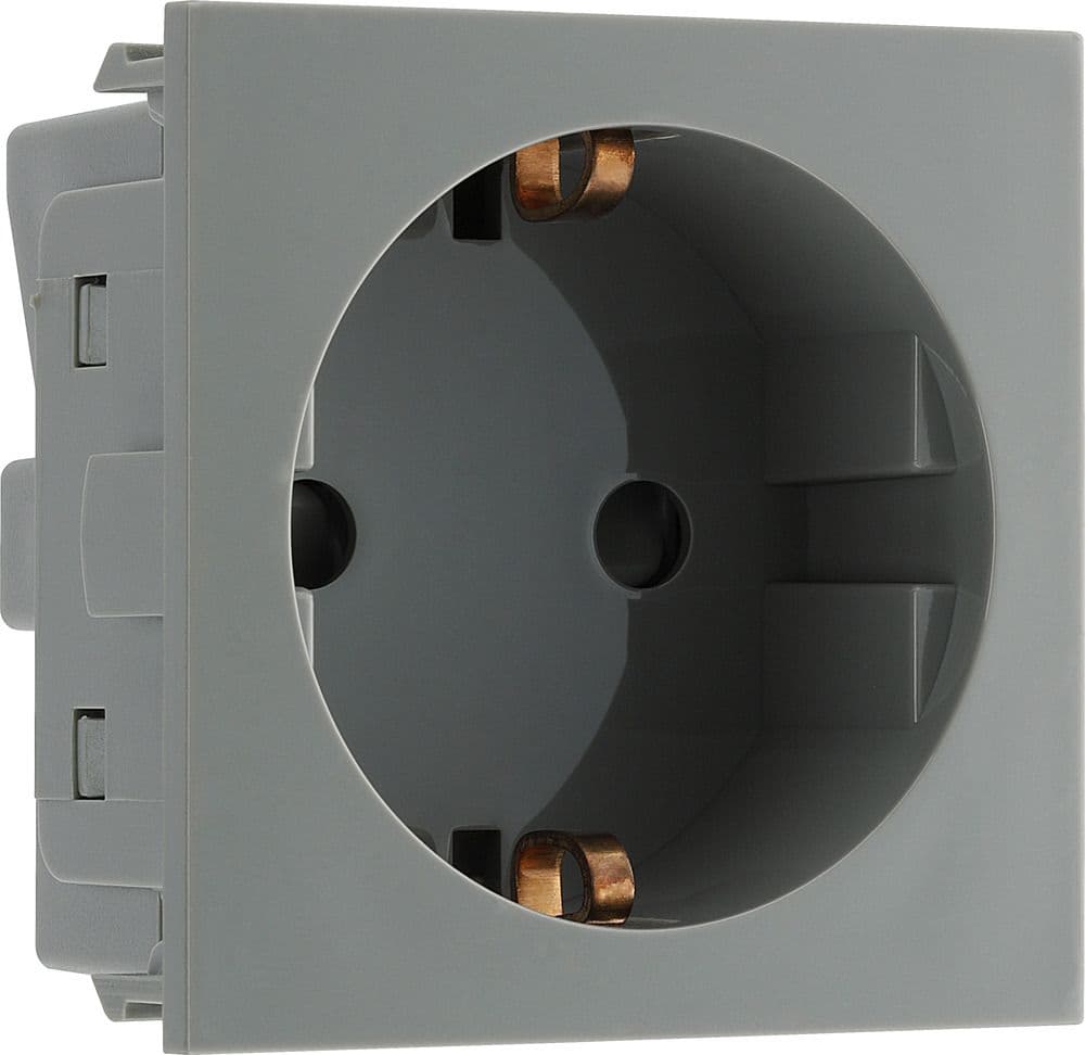 BG Electrical EMSCHSG Euro Module 16A 1 Gang Schuko Unswitched Socket ...