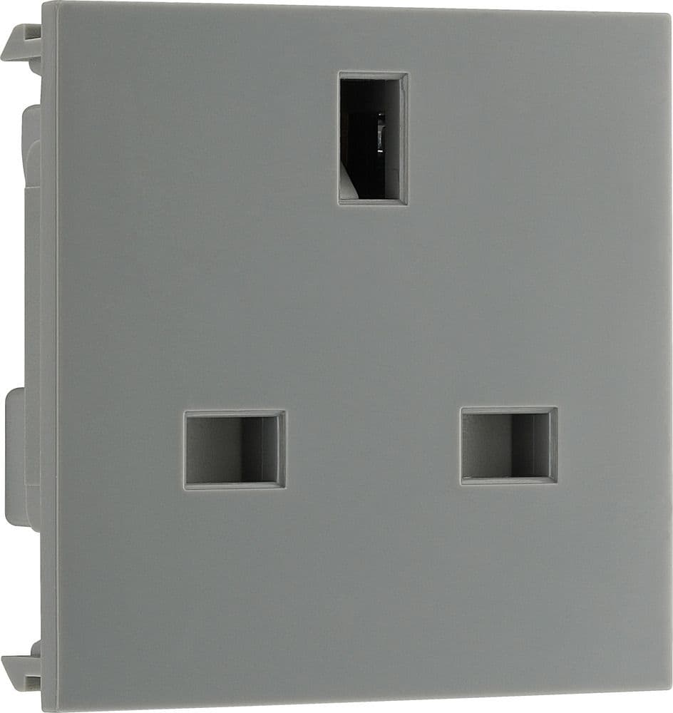 BG Electrical EMUKSG Euro Module 13A UK Unswitched Socket Power Module ...
