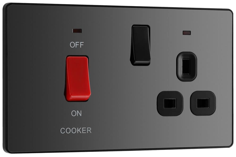 BG Evolve PCDBC70B Black Chrome 45A Cooker Control Unit With 13A Socket ...
