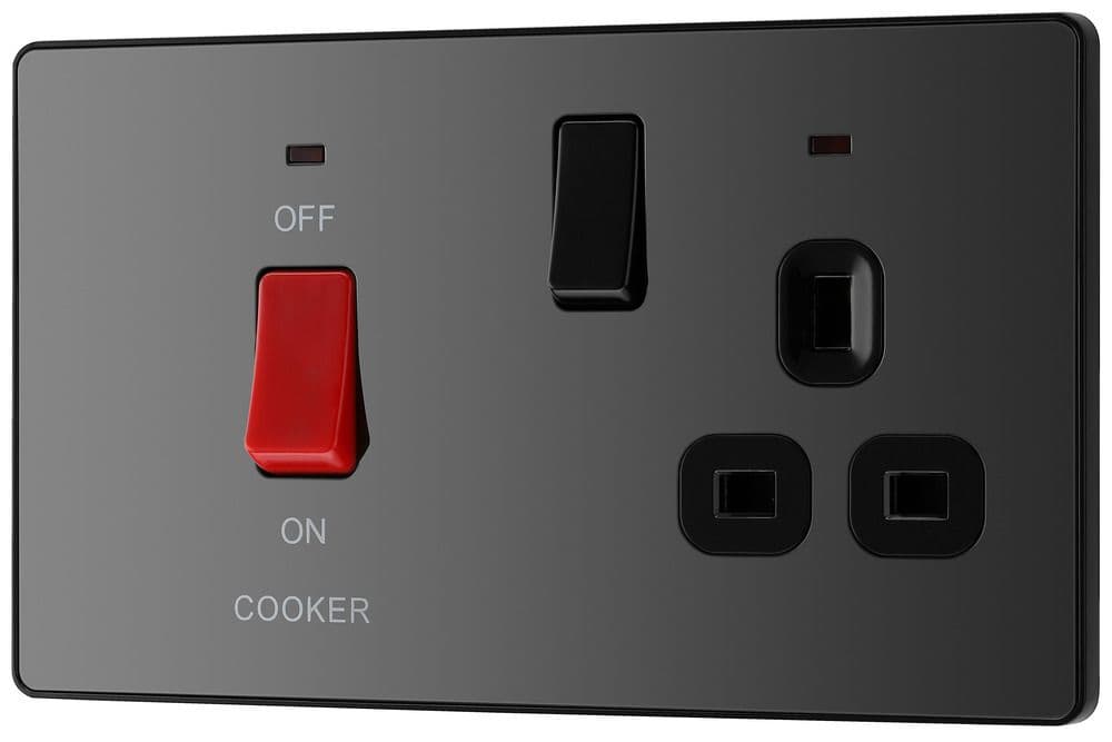 BG Evolve PCDBC70B Black Chrome 45A Cooker Control Unit With 13A Socket ...