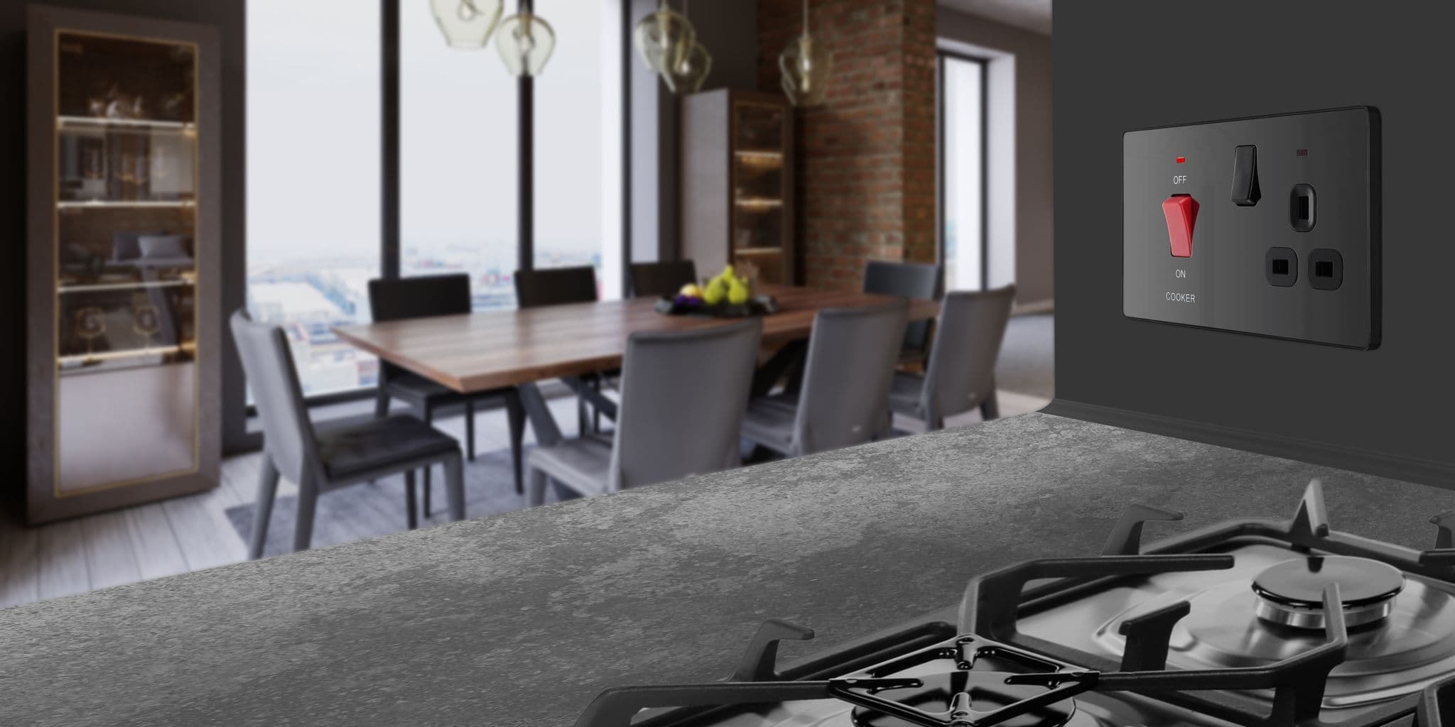 BG Evolve PCDBC70B Black Chrome 45A Cooker Control Unit With 13A Socket ...