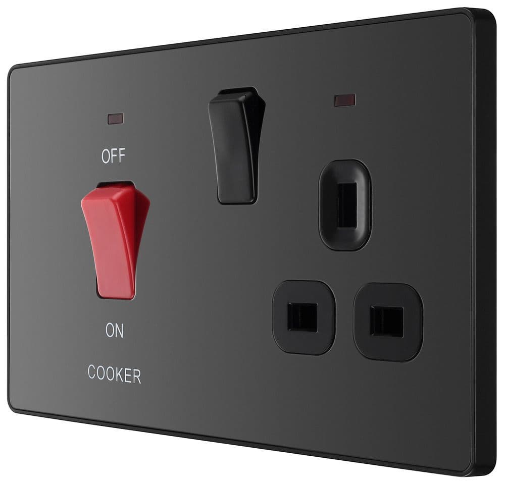 BG Evolve PCDBC70B Black Chrome 45A Cooker Control Unit With 13A Socket ...