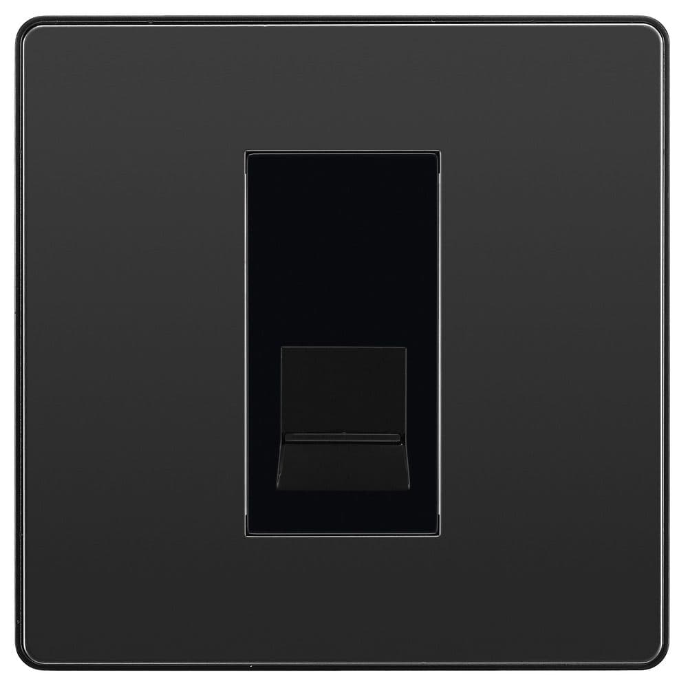 BG Evolve PCDBCBTM1B Black Chrome Single Master Telephone Socket Screw Type