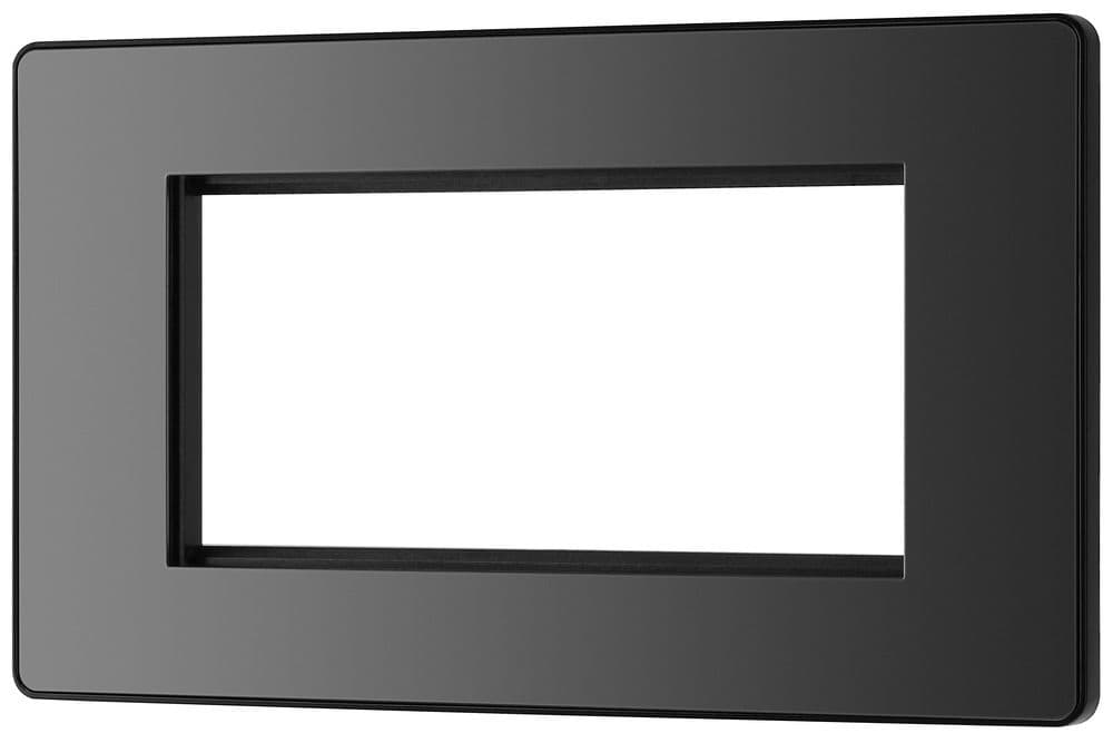 BG Evolve PCDBCEMR4B Black Chrome Rectangular Euro Module Front Plate 4 ...