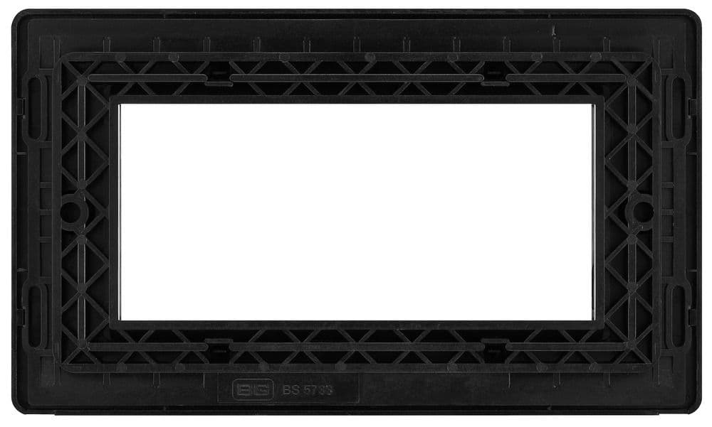 BG Evolve PCDBCEMR4B Black Chrome Rectangular Euro Module Front Plate 4 ...
