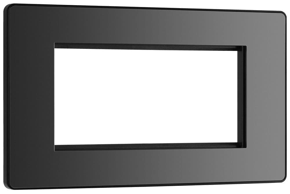 BG Evolve PCDBCEMR4B Black Chrome Rectangular Euro Module Front Plate 4 ...