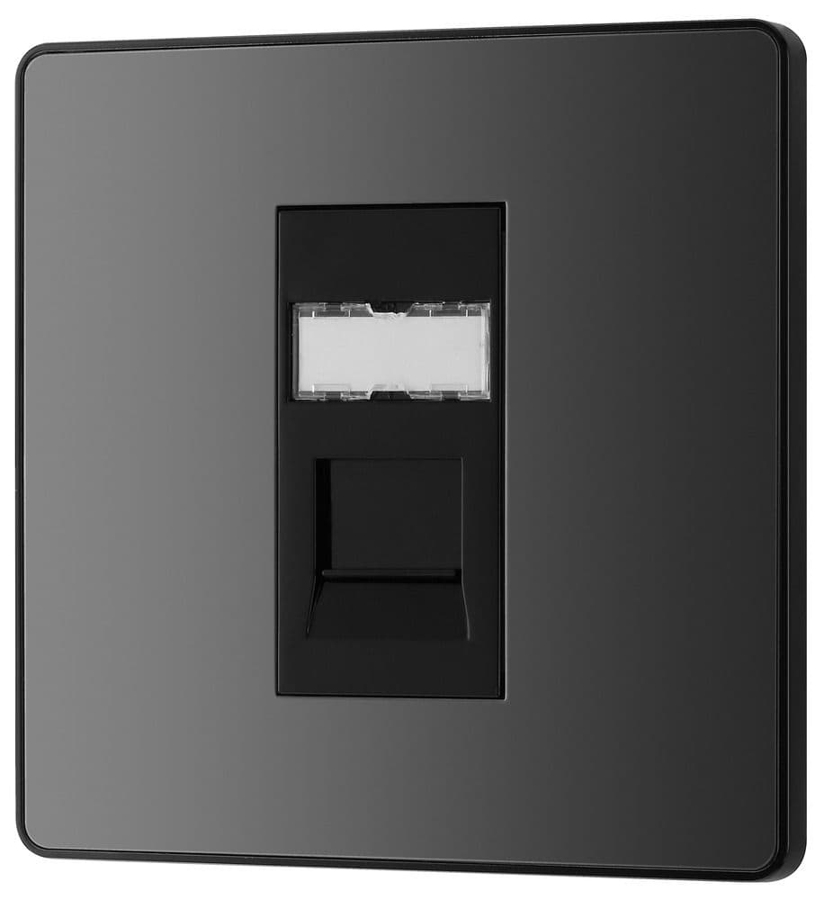 BG Evolve PCDBCRJ451B Black Chrome Single RJ45 Telephone Socket IDC Type