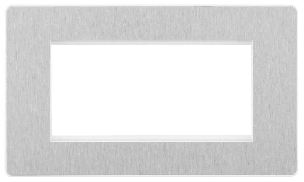 BG Evolve PCDBSEMR4W Brushed Steel Rectangular Euro Module Front Plate ...