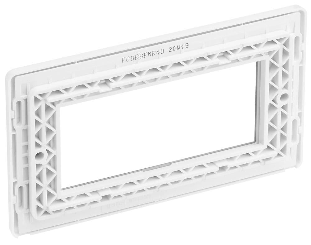 BG Evolve PCDBSEMR4W Brushed Steel Rectangular Euro Module Front Plate ...