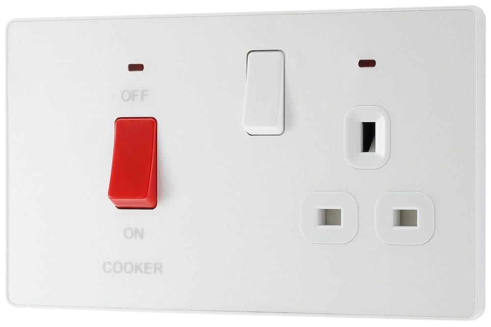 BG Evolve PCDCL70W Pearlescent White 45A Cooker Control Unit With 13A ...