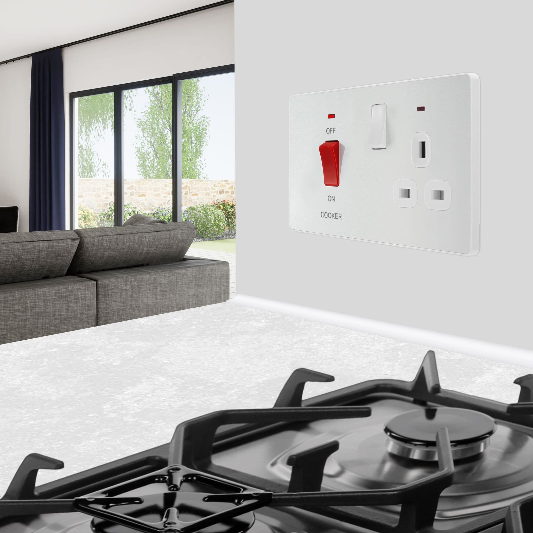 BG Evolve PCDCL70W Pearlescent White 45A Cooker Control Unit With 13A ...