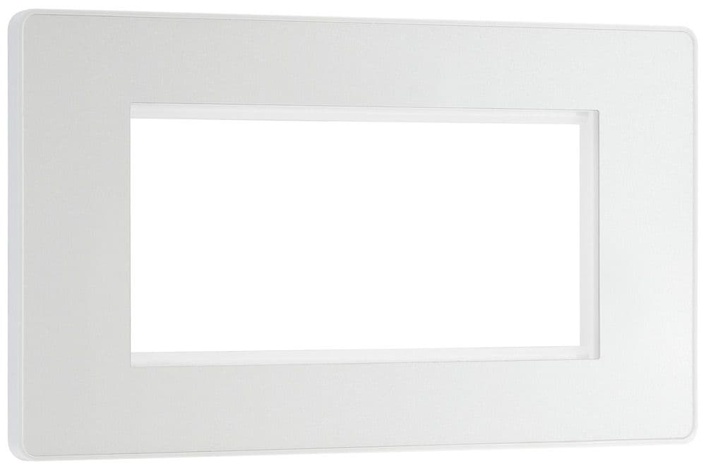 BG Evolve PCDCLEMR4W Pearlescent White Rectangular Euro Module Front ...