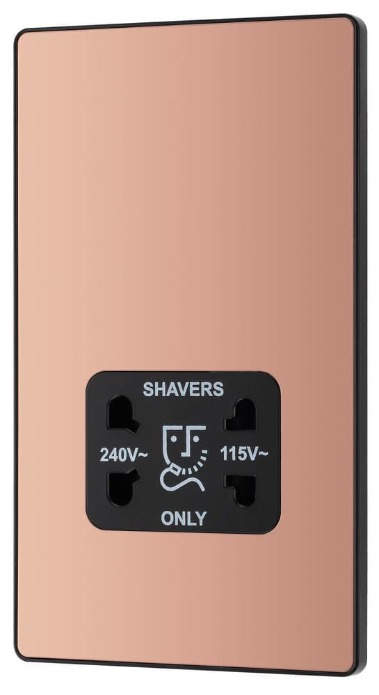 BG Evolve PCDCP20B Polished Copper Shaver Socket Dual Voltage 115/240V