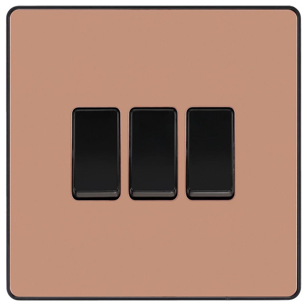 BG Evolve PCDCP43B Polished Copper 20A 16AX Triple Switch 2 Way