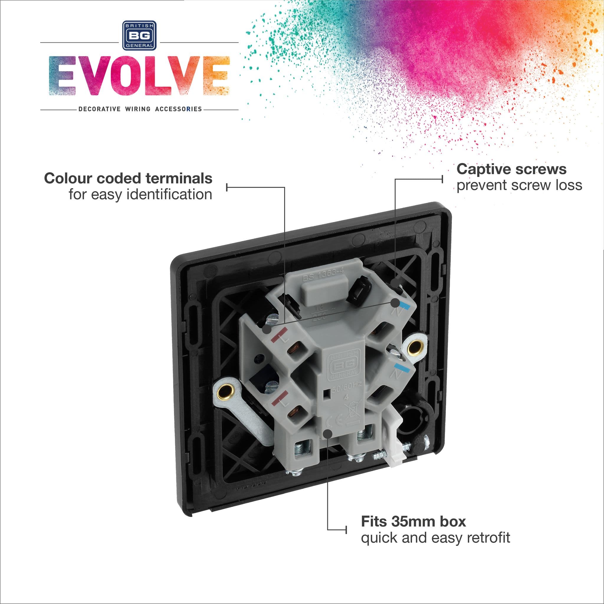 BG Evolve PCDCP54B Polished Copper 13A Unswitched Fused Connection Unit
