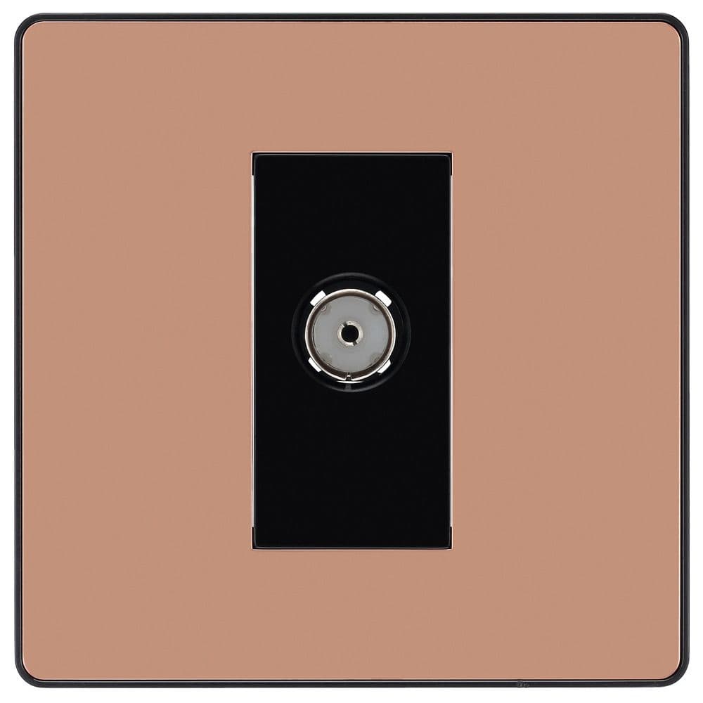 BG Evolve PCDCP60B Polished Copper Single Co-Ax Aerial Socket for TV or FM