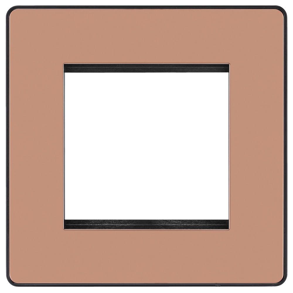 BG Evolve PCDCPEMS2B Polished Copper Square Euro Module Front Plate 2 ...