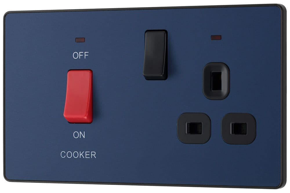 BG Evolve PCDDB70B Matt Blue 45A Cooker Control Unit With 13A Socket ...