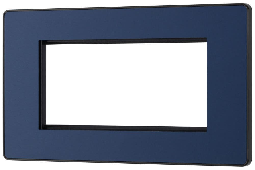 BG Evolve PCDDBEMR4B Matt Blue Rectangular Euro Module Front Plate 4 Module