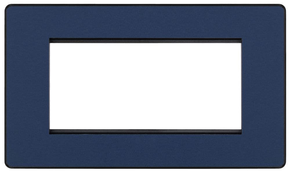 BG Evolve PCDDBEMR4B Matt Blue Rectangular Euro Module Front Plate 4 Module