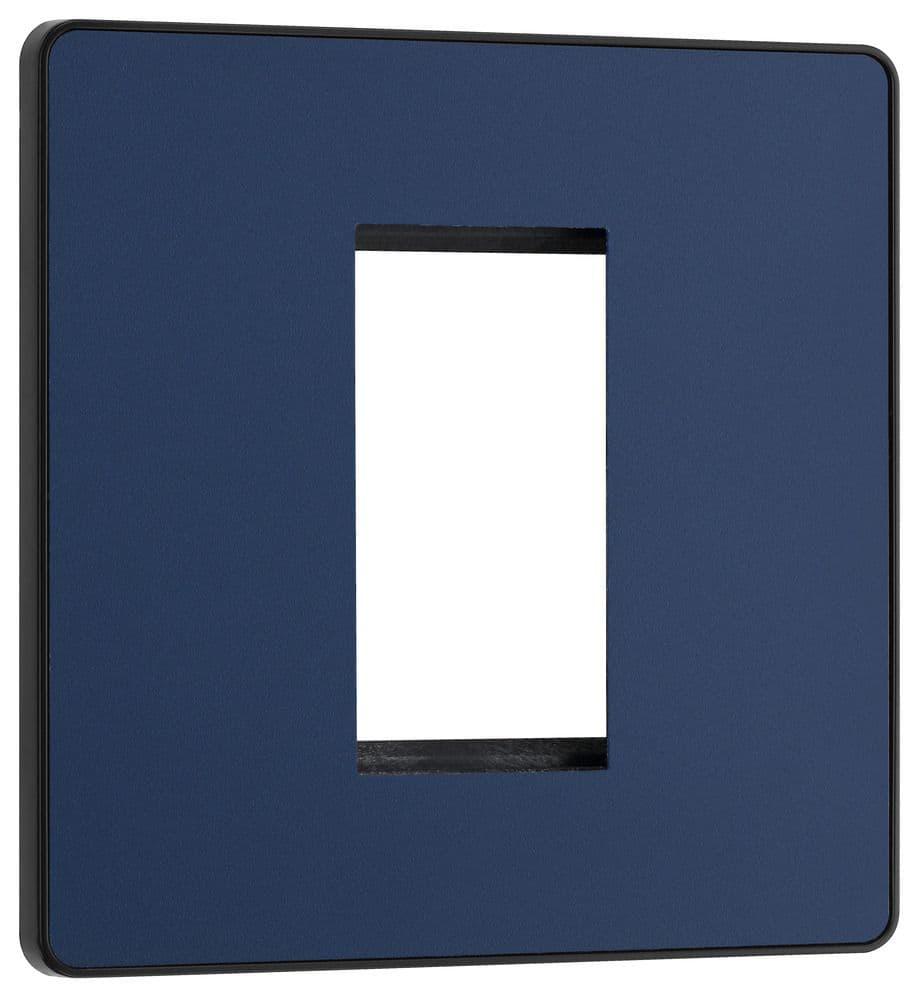 BG Evolve PCDDBEMS1B Matt Blue Square Euro Module Front Plate 1 Module