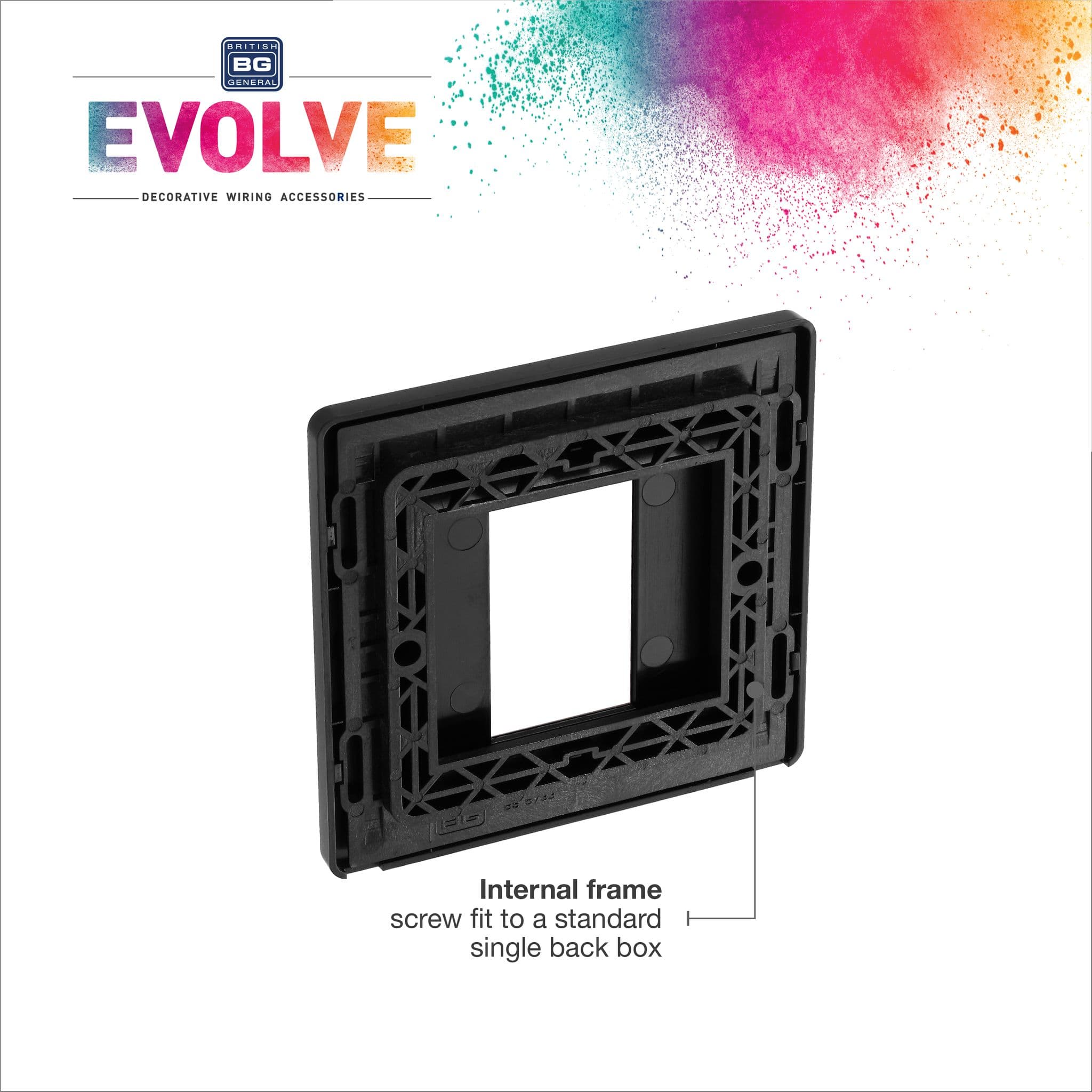 BG Evolve PCDDBEMS1B Matt Blue Square Euro Module Front Plate 1 Module