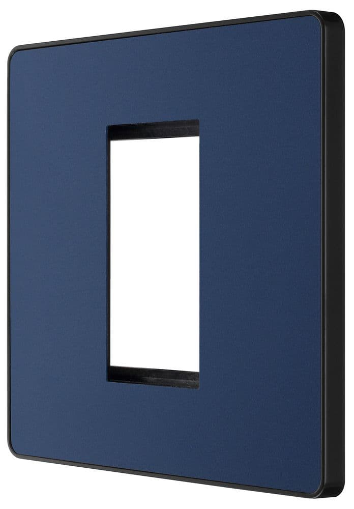 BG Evolve PCDDBEMS1B Matt Blue Square Euro Module Front Plate 1 Module