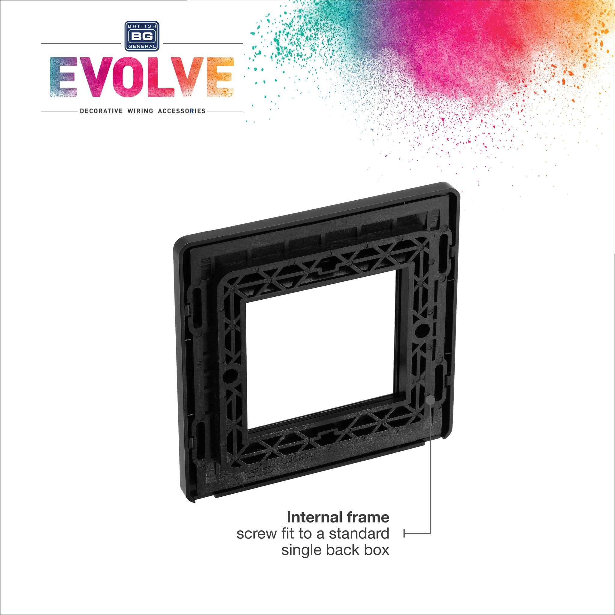 BG Evolve PCDDBEMS2B Matt Blue Square Euro Module Front Plate 2 Module