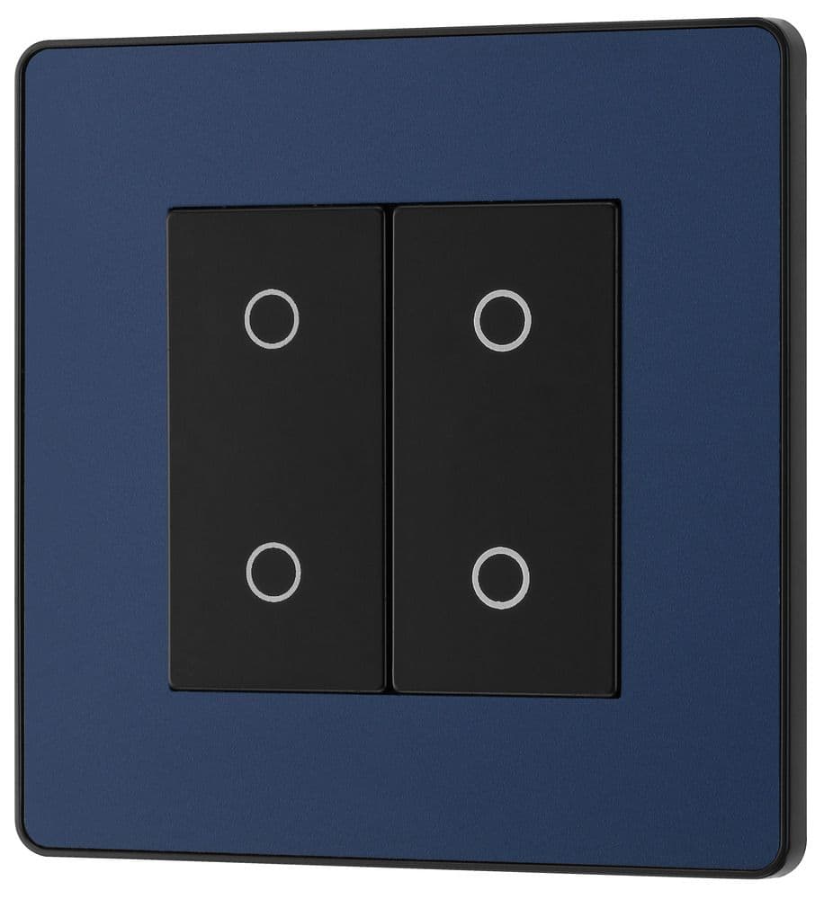 BG Evolve PCDDBTDM2B Matt Blue Double Touch Dimmer Switch 2 Way Master ...