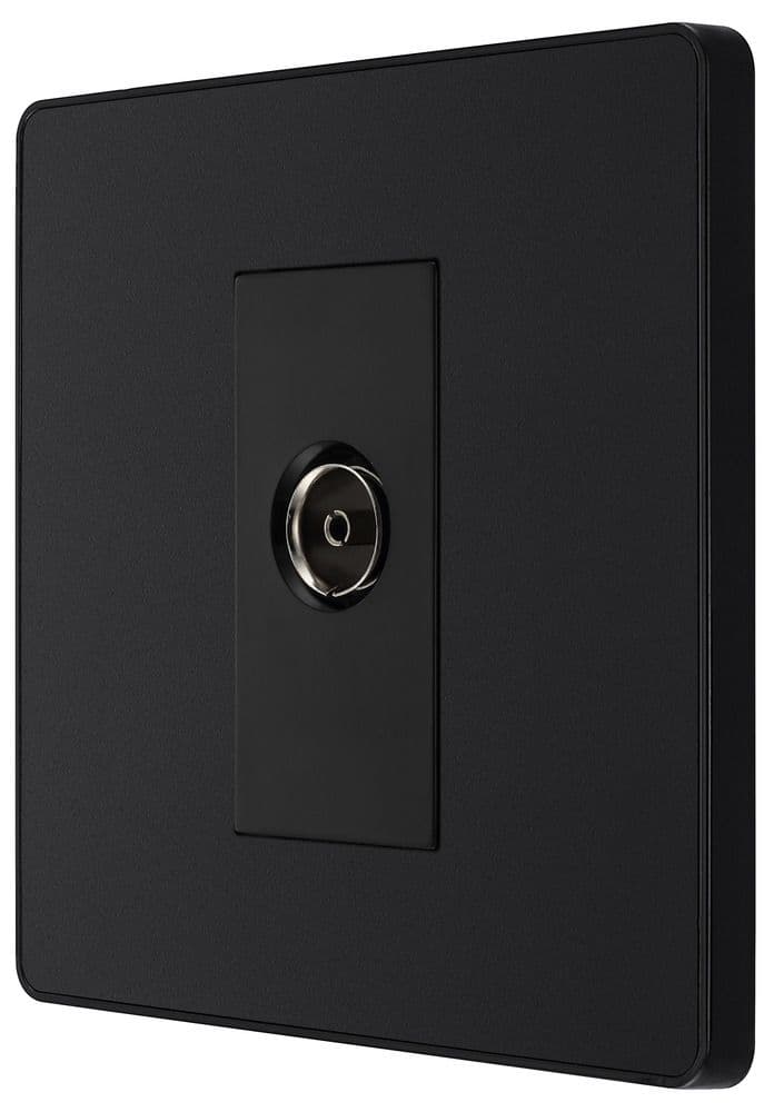 BG Evolve PCDMB60B Matt Black Single Co-Ax Aerial Socket for TV or FM