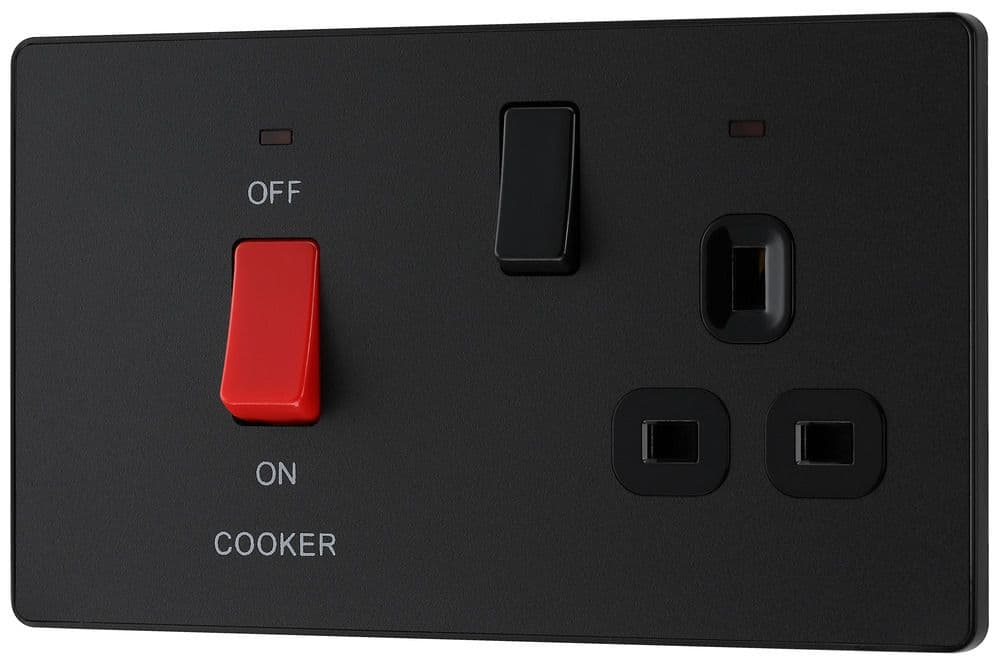 BG Evolve PCDMB70B Matt Black 45A Cooker Control Unit With 13A Socket ...
