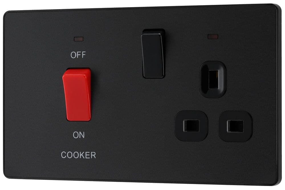 BG Evolve PCDMB70B Matt Black 45A Cooker Control Unit With 13A Socket ...