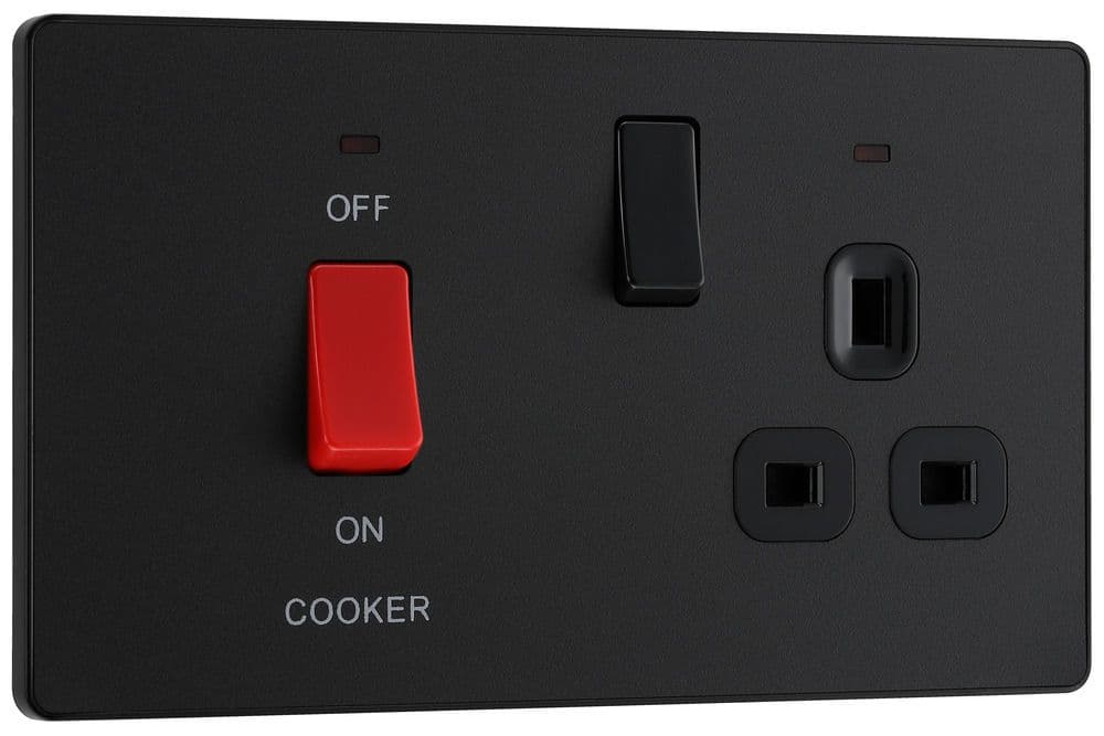 BG Evolve PCDMB70B Matt Black 45A Cooker Control Unit With 13A Socket ...