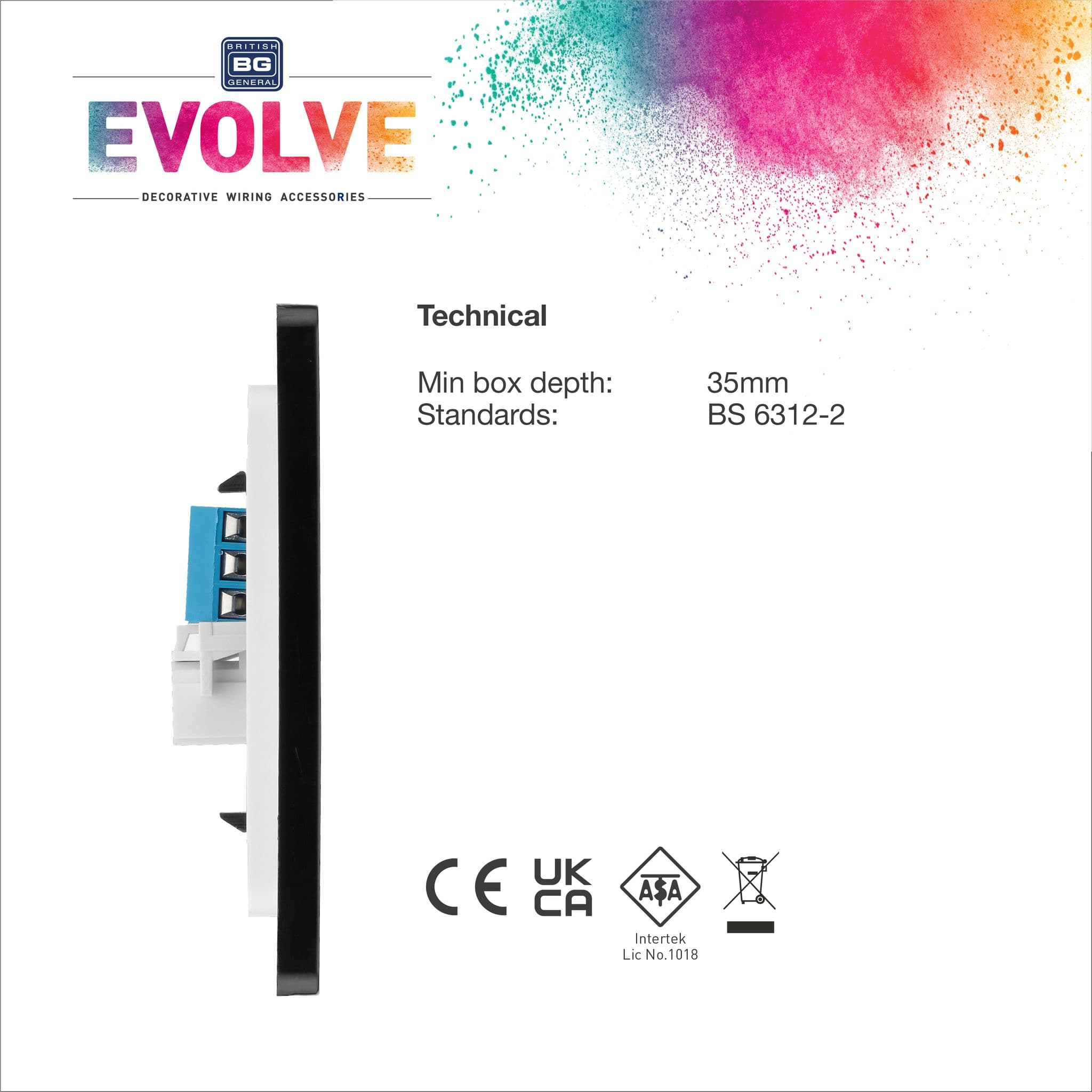 BG Evolve PCDMBBTS1B Matt Black Single Secondary Telephone Socket Screw ...