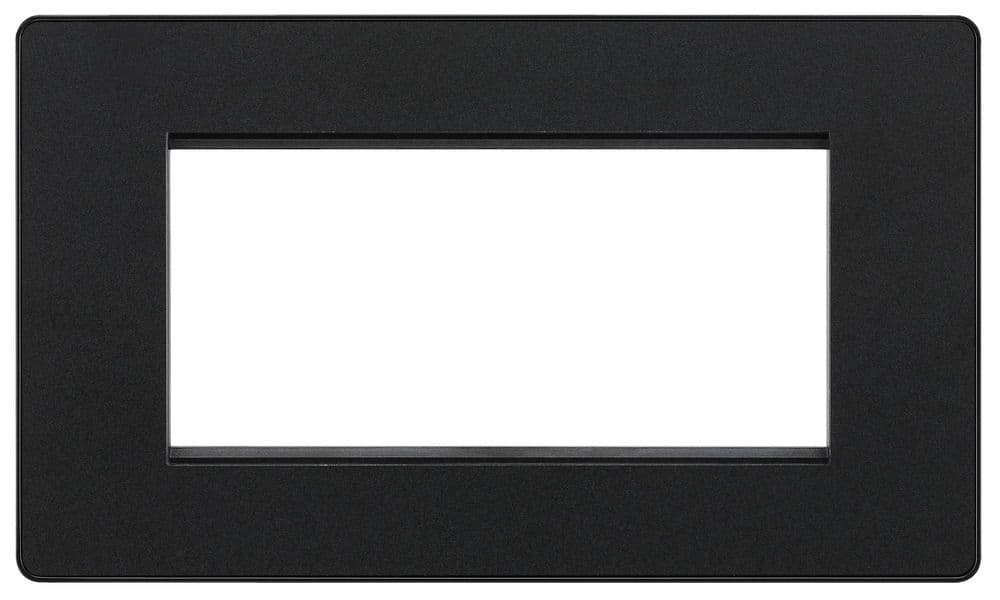 BG Evolve PCDMBEMR4B Matt Black Rectangular Euro Module Front Plate 4 ...