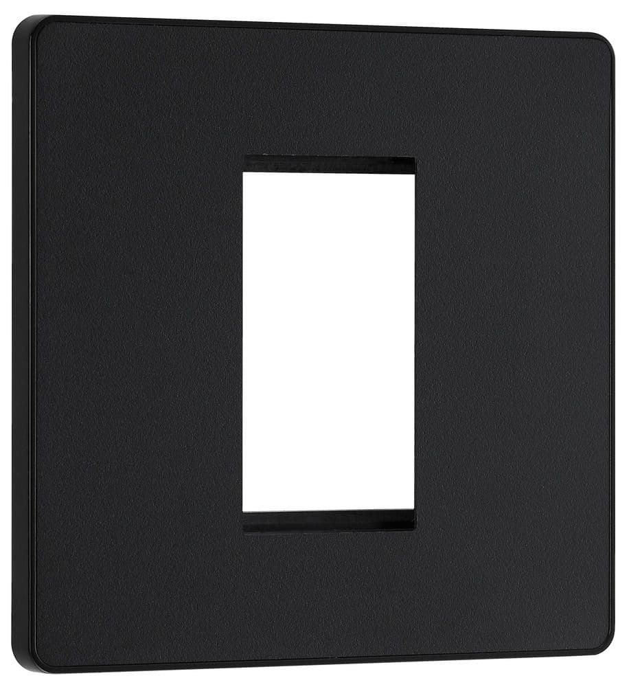 BG Evolve PCDMBEMS1B Matt Black Square Euro Module Front Plate 1 Module