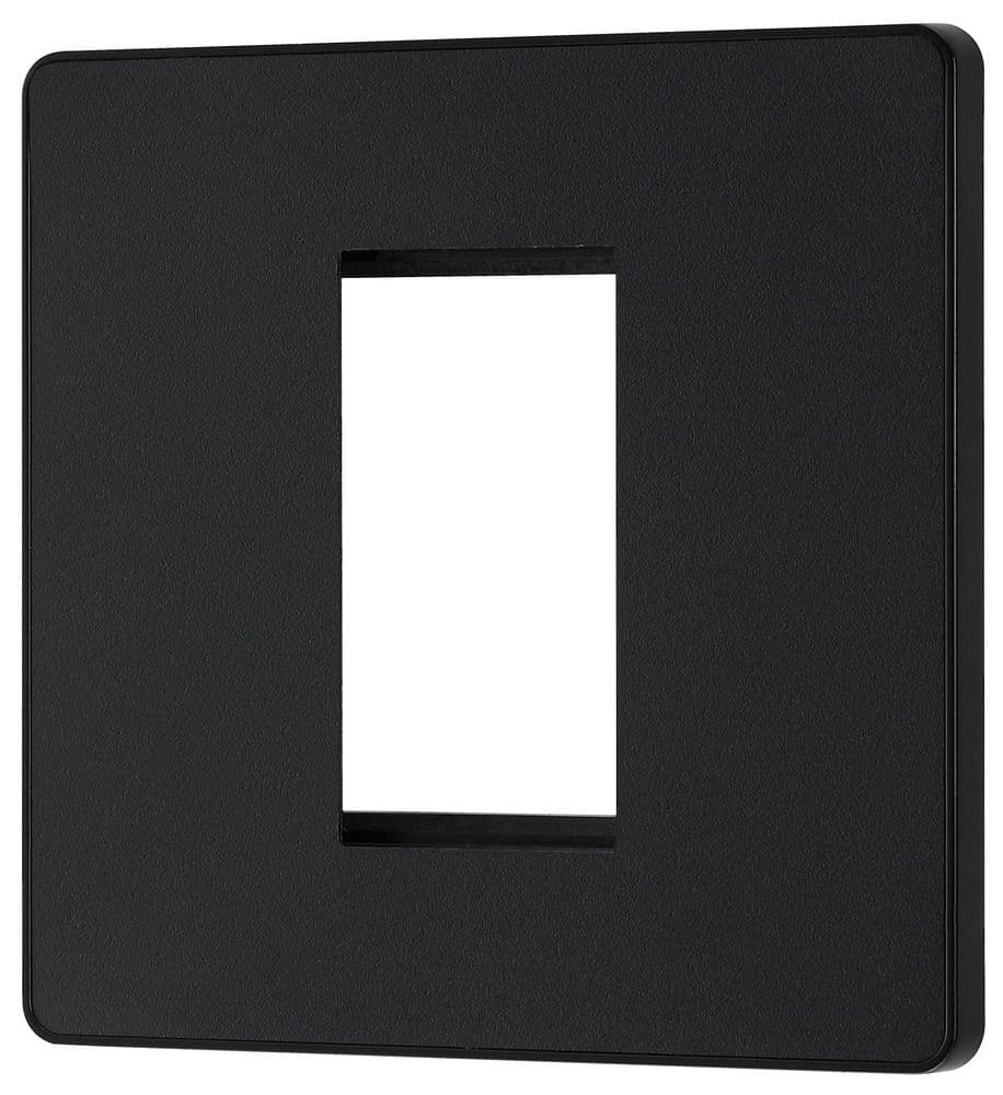 BG Evolve PCDMBEMS1B Matt Black Square Euro Module Front Plate 1 Module