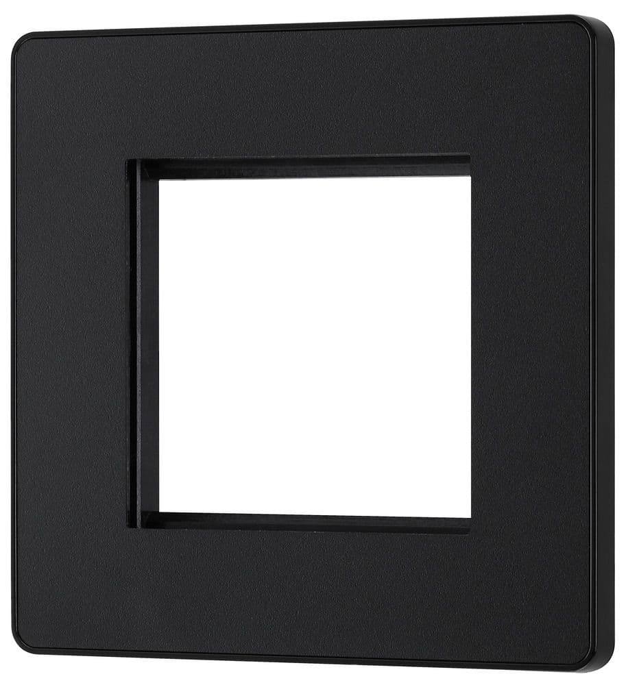 BG Evolve PCDMBEMS2B Matt Black Square Euro Module Front Plate 2 Module