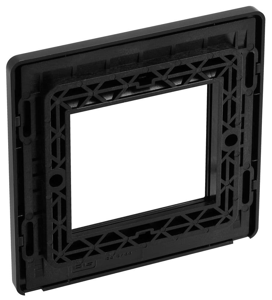 BG Evolve PCDMBEMS2B Matt Black Square Euro Module Front Plate 2 Module