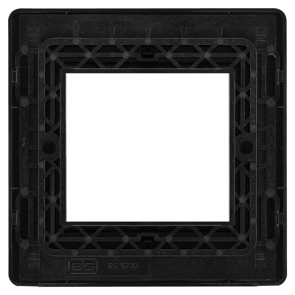 BG Evolve PCDMBEMS2B Matt Black Square Euro Module Front Plate 2 Module