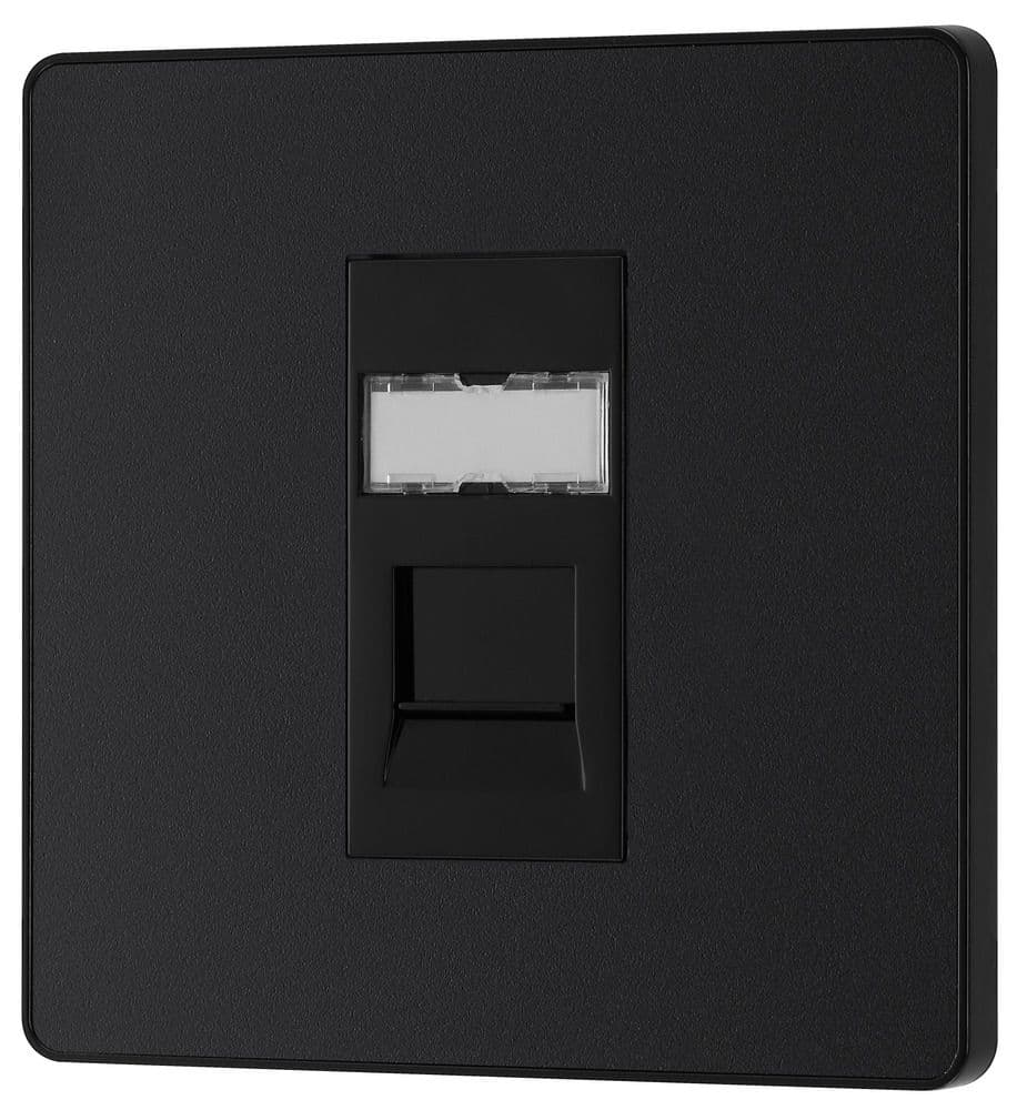 BG Evolve PCDMBRJ451B Matt Black Single RJ45 Telephone Socket IDC Type