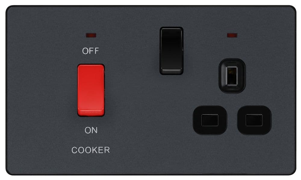BG Evolve PCDMG70B Matt Grey 45A Cooker Control Unit With 13A Socket ...
