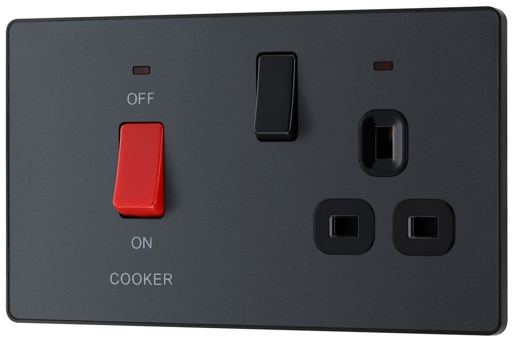 BG Evolve PCDMG70B Matt Grey 45A Cooker Control Unit With 13A Socket ...