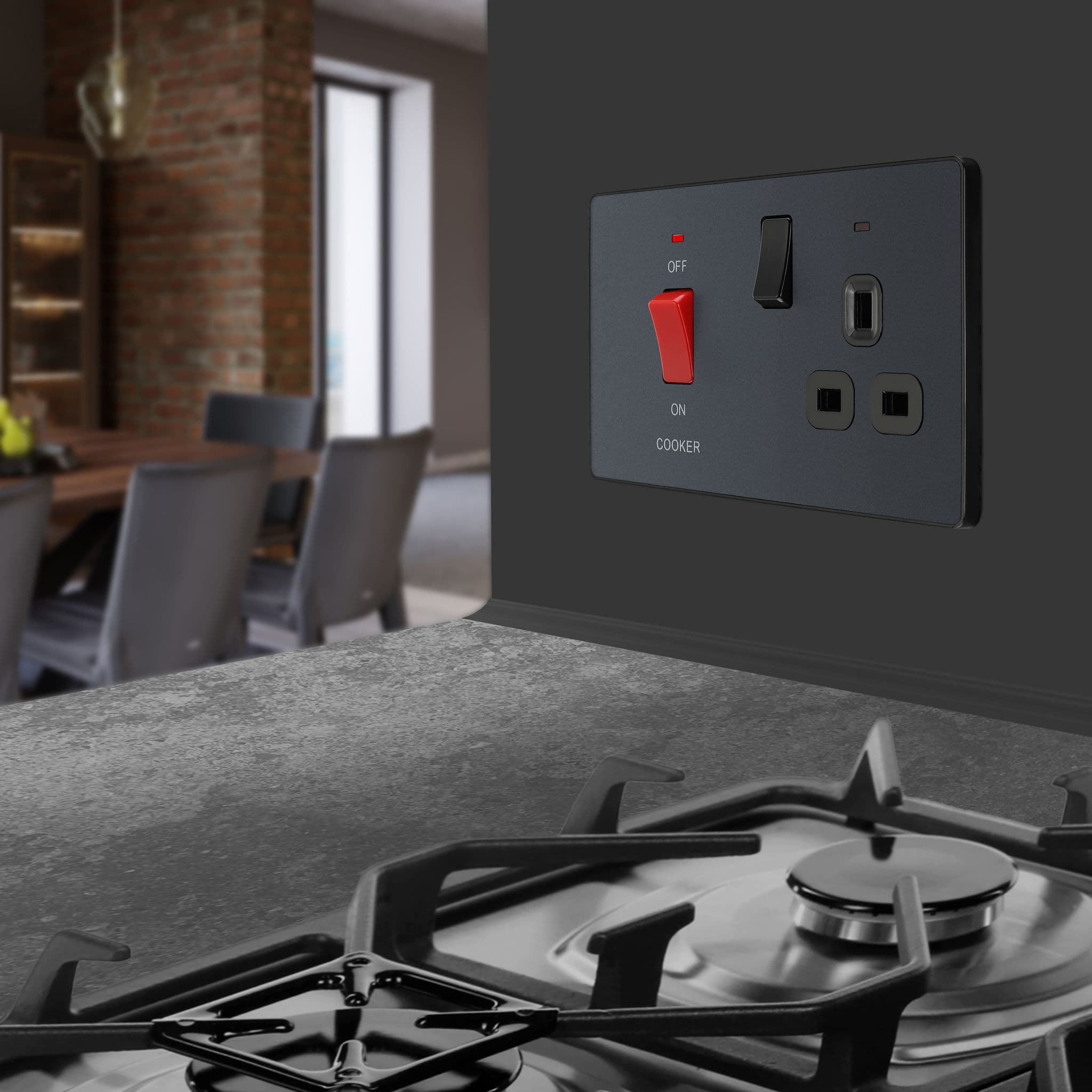 BG Evolve PCDMG70B Matt Grey 45A Cooker Control Unit With 13A Socket ...